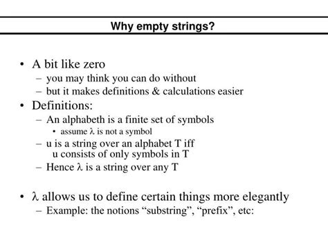 Ppt Why Empty Strings Powerpoint Presentation Free Download Id