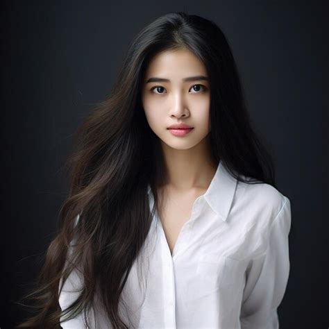 Premium Photo The Beauty Of An Asian Girl In Simple Outfit