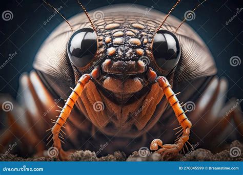 Portrait Of Hissing Cockroach Close Up Shouts Directly Into The Camera Stock Illustration