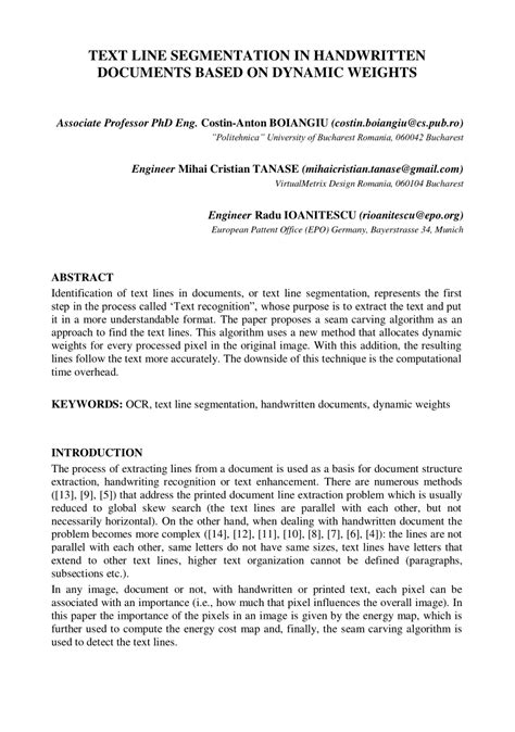 Pdf Text Line Segmentation In Handwritten Documents Based On Dynamic