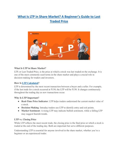 Ppt What Is Ltp In Share Market Understanding Last Traded Price