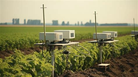 Premium Photo Precision Agriculture Technology With Solarpowered
