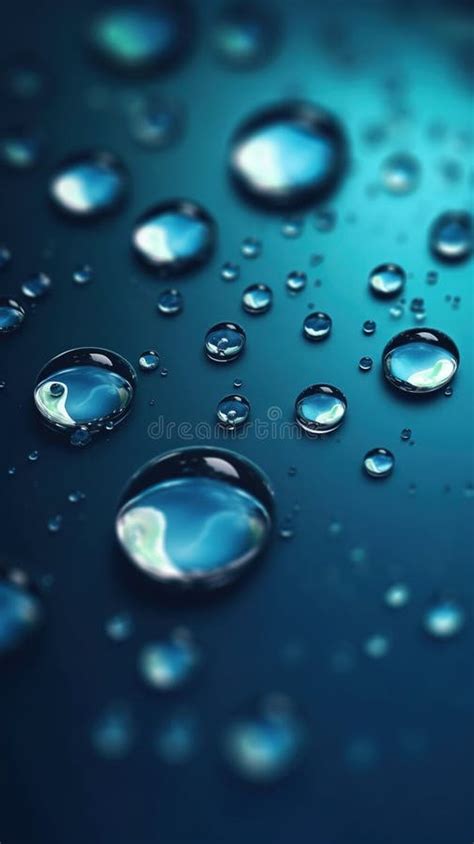 Water Drops On Dark Blue Color Vertical Background Stock Illustration Illustration Of