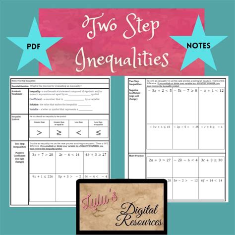 Pdf Notes Two Step Inequalities By Lulus Digital Resources Tpt