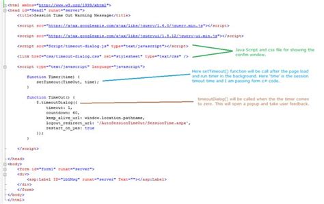 Session Time Out Warning Message Using Jquery In Aspnet