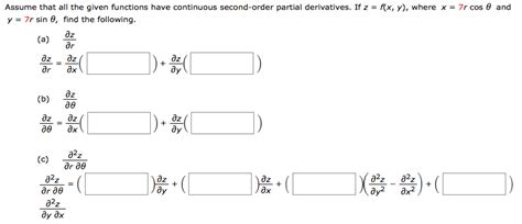Solved Assume That All The Given Functions Have Continuous Chegg