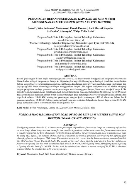 Pdf Peramalan Beban Penerangan Kapal Ro Ro 32 45 Meter Menggunakan