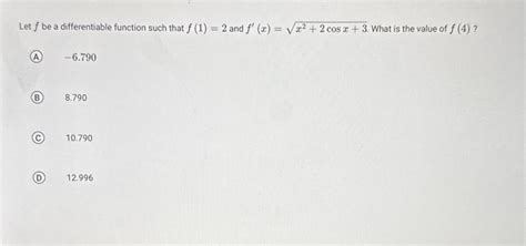 Solved Let F Be A Differentiable Function Such That F 1 2 Chegg Com