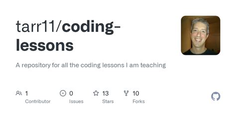 Github Tarr11coding Lessons A Repository For All The Coding Lessons