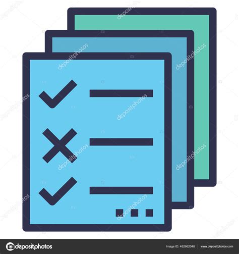 Checklist Document Kpi Icon Filled Outline Style Stock Vector Image By
