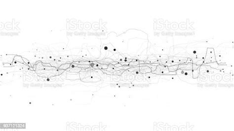 추상적인 기술 디자인 배경입니다 공학 기술 벽지 선과 점 들으로 만든 흰색 바탕에 미래 기술 인터페이스입니다 디지털 기술 개념 벡터 일러스트 레이 션 0명에 대한 스톡 벡터