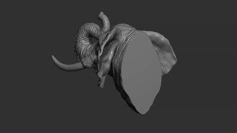 Elephant Raised Its Trunk 3d Model By Guninnik81