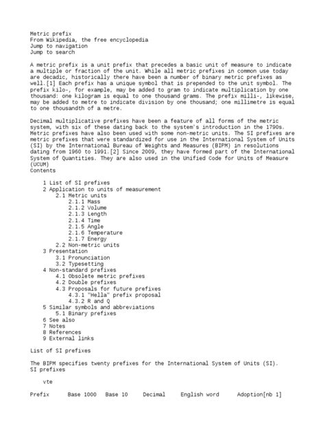 Metrix Prefix Wiki Pdf Litre International System Of Units