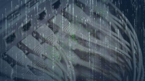 Animation Of Binary Coding And Molecules Over Server Stock Video