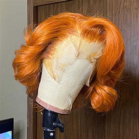 Lovebeautywig Burnt Ginger Orange Pixie Cut Wig Human Hair Lovebeautywig