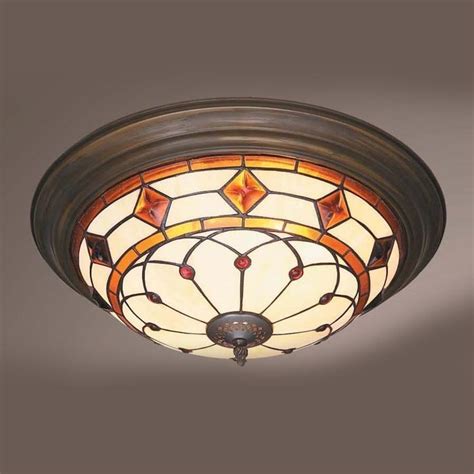 Belofay Peacock Style Tiffany Ceiling Light 13x9 Inches