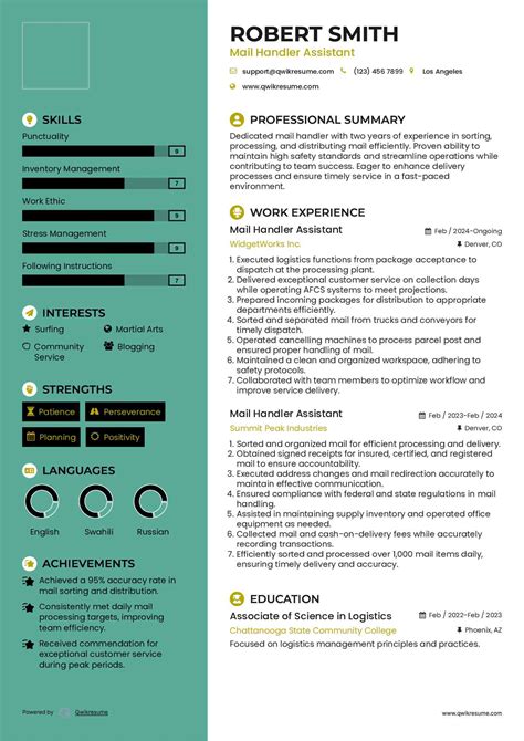 10 Mail Handler Assistant Resume Samples And Templates For 2025