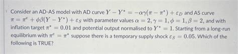 Solved Consider An AD AS Model With AD Curve Chegg Com