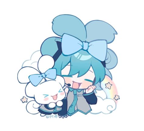 Hatsune Miku Cinnamoroll And Cinnamiku Vocaloid Drawn By Aki