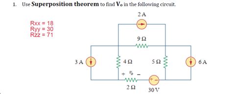 Solved Use Superposition Theorem To Find Vo In The Following Chegg