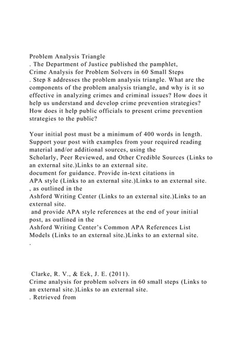 Problem Analysis Triangle The Department Of Justice Publisheddocx