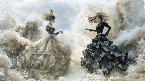 Elegant Underwater Models Pose Premium Ai Generated Image