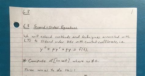Professor Franks Math Blog 6 3 Second Order Equations