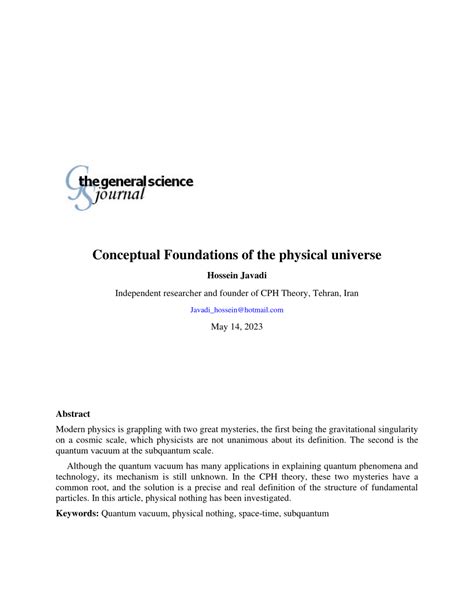 pdf conceptual foundations of the physical universe