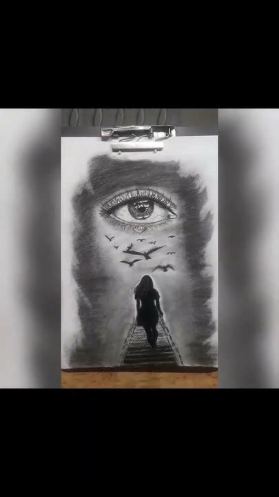 سیاهقلم نقاشی دختر دخترونهها تنهایی تابلو چشمسوم چشم حسرت