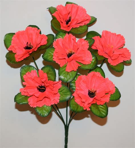 Искусственные цветы — Волошка с листом 6 ка R 1349 ИСКУССТВЕННЫЕ