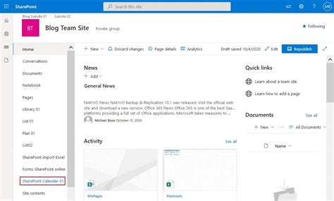 How To Use Сalendar In Sharepoint And Outlook For Office 365