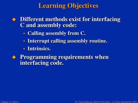 Ppt Chapter 11 Interfacing C And Assembly Code Powerpoint