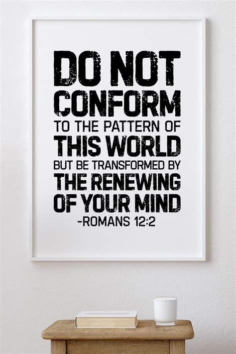 do not conform to the pattern romans 12 2 scripture wall art bible