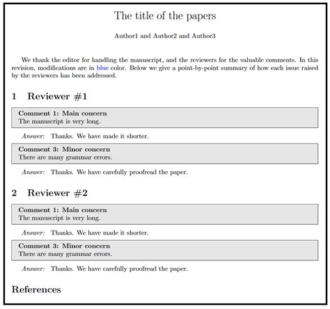How To Write Answers To Reviewers For A Journal Using LaTeX The Data