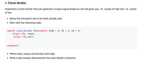 Clock Divider Implement A Clock Divider That Can Chegg Com