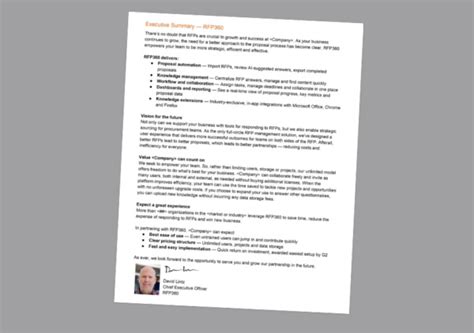 RFP Executive Summary Template