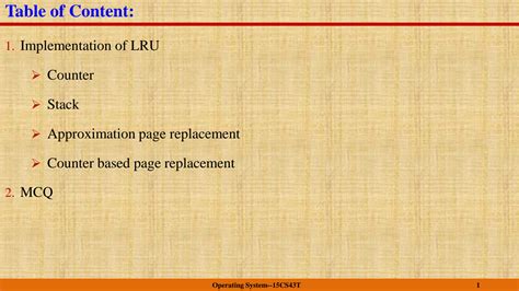 Solution Implementation Of Lru Counter Stack Approximation Page Replacement Counter Based Page