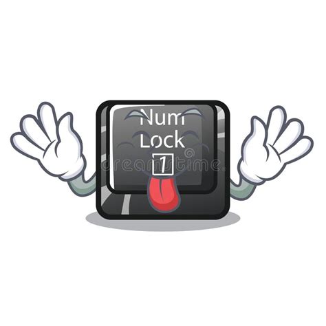 Tongue Out Num Lock On A Keyboard Mascot Stock Vector Illustration Of Keyboard Modern
