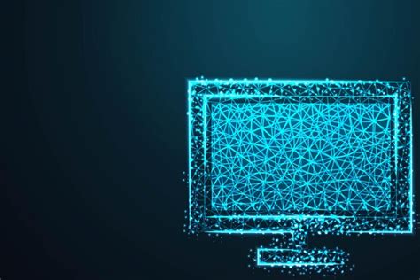 free vector computer monitor lcd with polygon line on abstract
