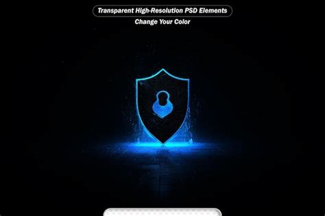 Premium Psd Cyber Security And Safety Data Concept With Digital Shield