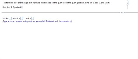 Solved The Terminal Side Of The Angle θ In Standard Position