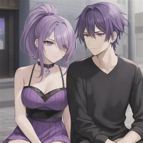 Anime Girl With Silver Hair And Purple Eyes