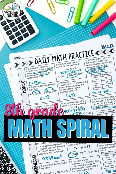 8th Grade Math Spiral Freebie 8th Grade Math Activities Math Review Artofit