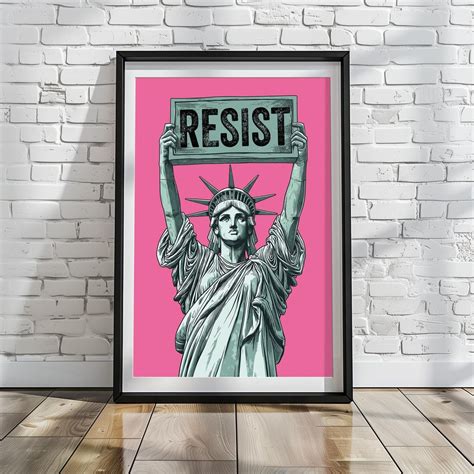 Statue Of Liberty Holding Resist Sign Matte Vertical Posters Anti