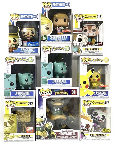 Lot 9 Funko Pop Game Figures Pikachu