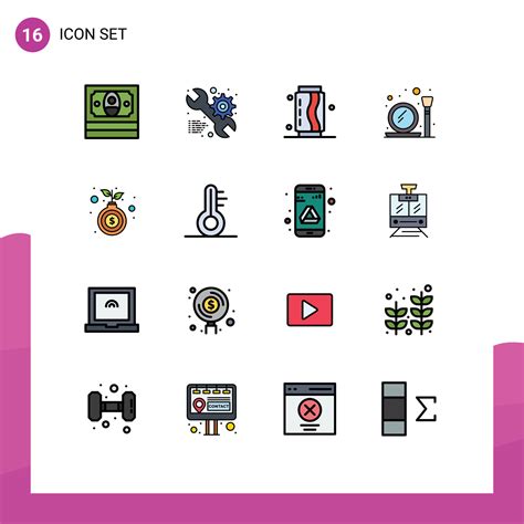 16 Flat Color Filled Line Concept For Websites Mobile And Apps Hand