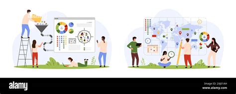 Sociology Global Population And Interaction Analysis Set Tiny People Research Statistics And