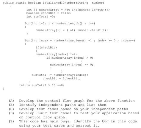 Public Static Boolean IsValidMod Number String Chegg