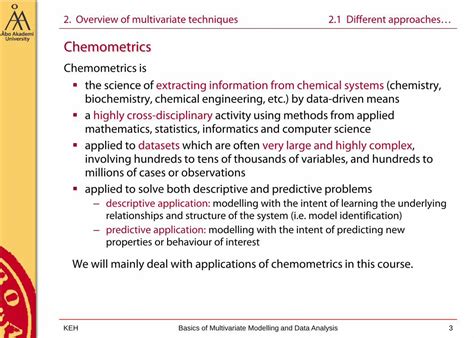 Pdf Basics Of Multivariate Modelling And Data Analysis · 2211