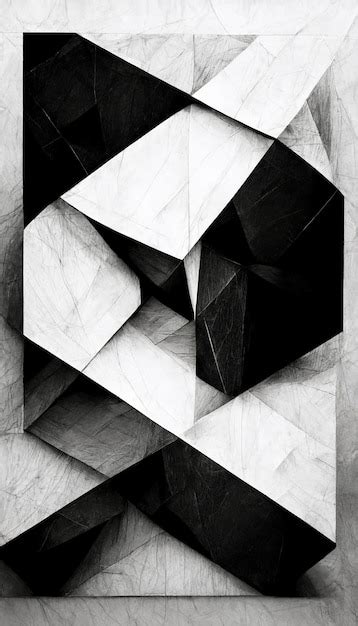 Premium Photo Modern Abstract Dynamic Shapes Black And White Background With Grainy Paper